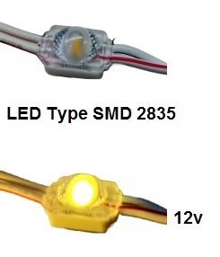 מודול עם שני לדים LED Type:SMD 2835 לבן חם - מודולים לתאורה ושילוט