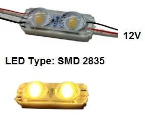 מודול לד אחד LED Type:SMD 2835 לבן חם - מודולים לתאורה ושילוט