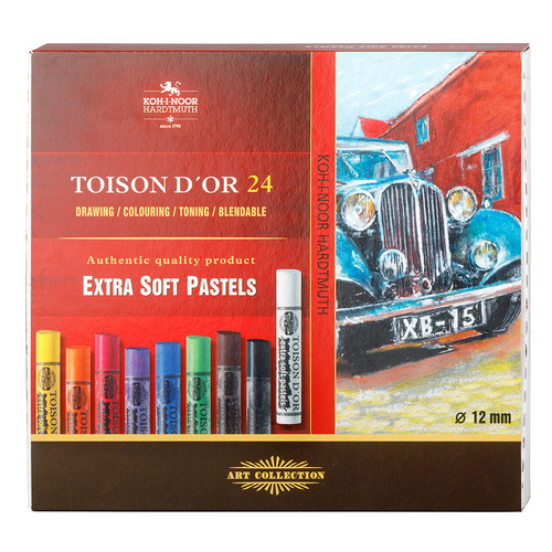 סט 24 פסטל יבש רך EXTRA SOFT PASTELS (צבעוני) קוהינור - Koh-i-noor ...