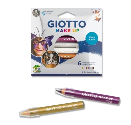 סט 6 עפרונות לאיפור בגוונים מתכתיים גיאוטו - Giotto - צבעים לאיפור פנים