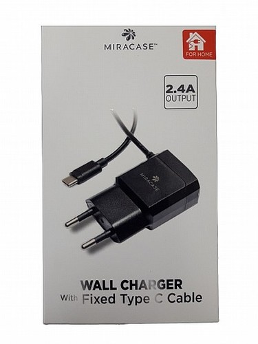 מטען קיר MIRACASE 2.4A TYPE C MWCS240 - - מטענים לבית ולרכב