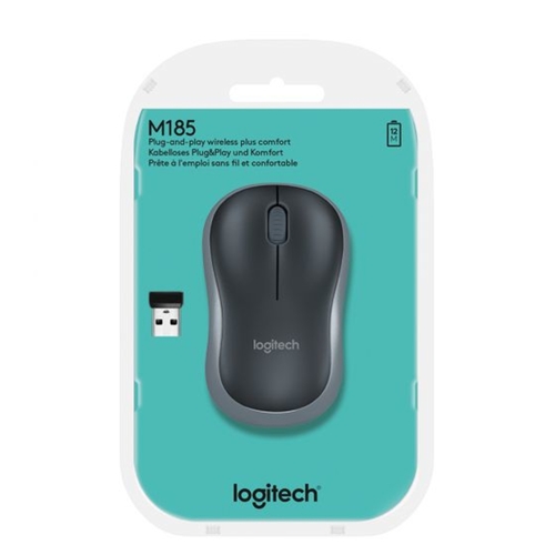 עכבר אלחוטי LOGITECH M185 שחור/אפור - - עכברים למחשב