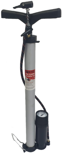 משאבת אוויר רגל אלומיניום+שעון לחץ מקצועי TOKYO - מרססים, משאבות ואקדחים