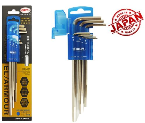 סט אלן רגיל "LHS-7D" חלון+מעמד 7 יח' סופר מקצועי JAPAN EIGHT - ביטים בוקסות ומפתחות רינג