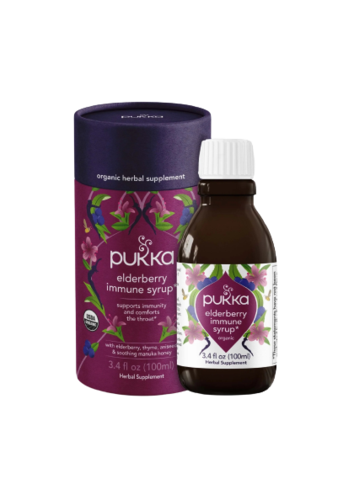 סירופ סמבוק ודבש מנוקה אורגני 100 מ"ל פוקה Elderberry Syrup 100 ml Pukka - שקדיה מוצרי טבע
