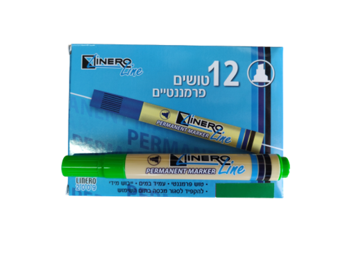 12 טושים לא מחיקים ראש שטוח LINERO - צבעים לבחירה - טושים לא מחיקים