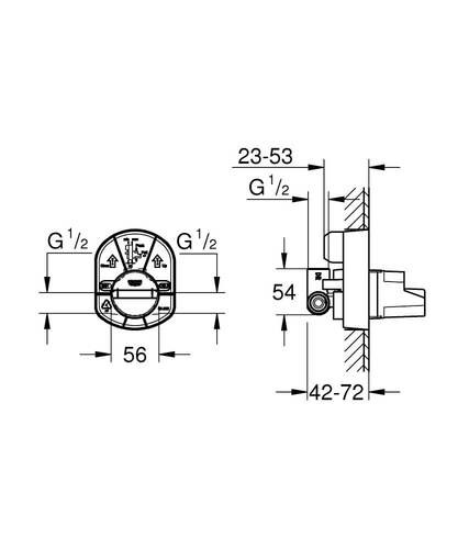 גוף פנימי 3 דרך גרואה 33964000 GROHE - GROHE - אינטרפוצים