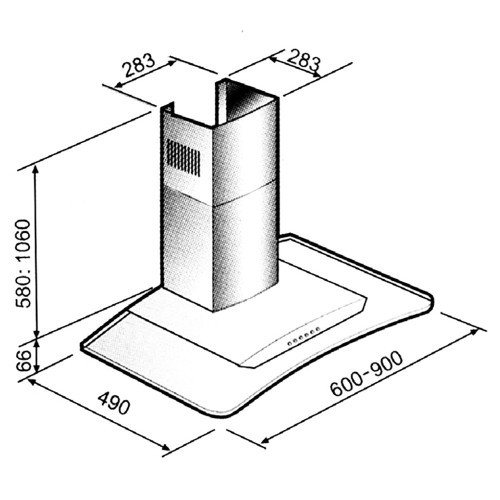 קולט אדים LYVENT 90CM נירוסטה דגם LV-F-835 LY VENT - LY VENT - קולטי אדים