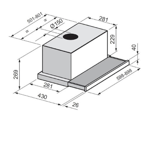 קולט אדים טלסקופי LyVent 90CM נירוסטה דגם LV-P-841 LY VENT - LY VENT ...