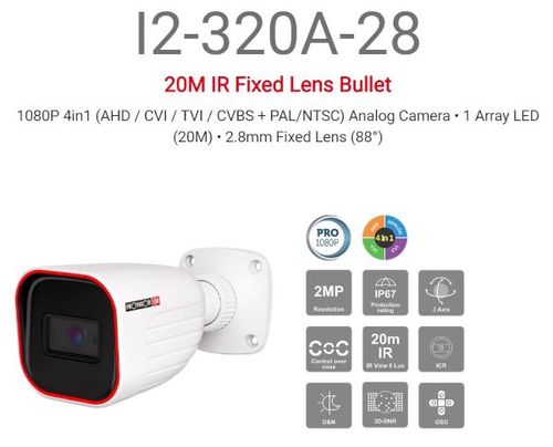 OMC מצלמת צינור Provision I2-320a-28 AHD 2.8 2MP