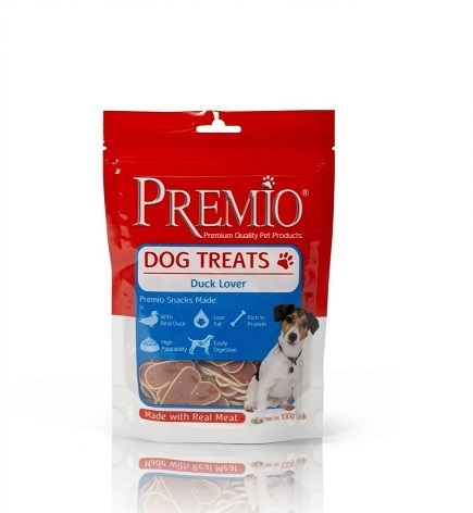 חטיף פרימיו לבבות ברווז דקות 100 גרם PREMIO CHICKEN LOVER