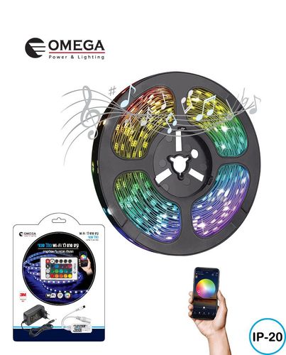קיט 5 מ' סרט לד RGB IP20 WIFI לד 14.4W 60 אומגה OMEGA - OMEGA - תאורה