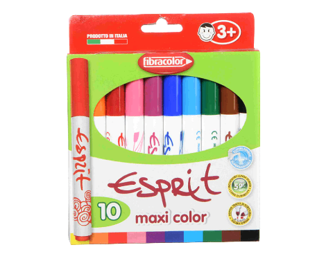 סט 10 טושים רחבים - Esprit Maxi Color מבית Fibracolor | פלוס לגננת