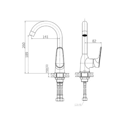 ברז פרח מעוגל KURIZA FRUO כרום ניקל קצר/ארוך | אלי לבן בע"מ | מרכז ...
