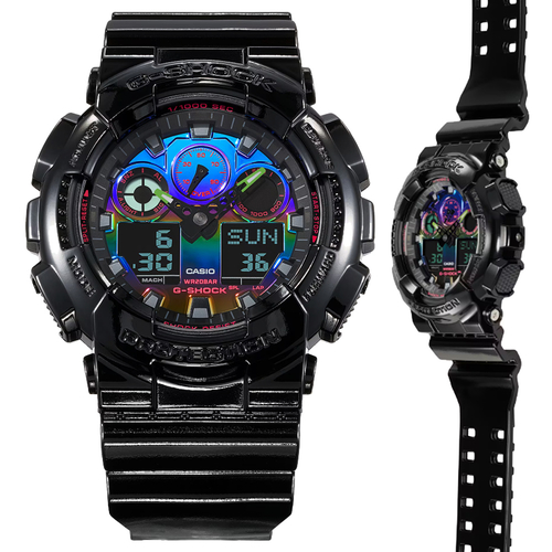 Casio G Shock GA-100RGB-1A צבע חדש Casio g-shock - Casio g-shock - שעונים לגבר