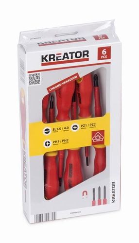 סט מברגים 6 יחדות VDE מגנטי KRT400202 1000V Varo kreator - Varo kreator ...