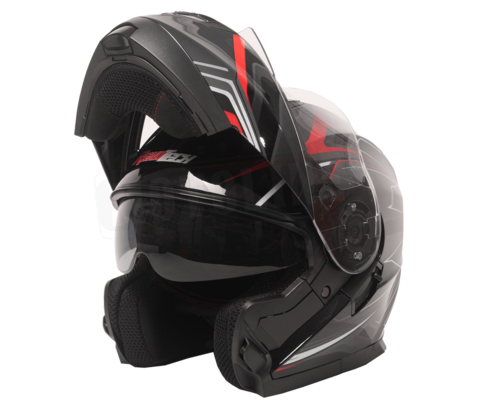 קסדה נפתחת רבוטק שחור / אדום - REVOTECH FLIP UP