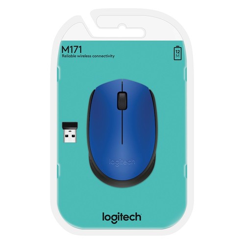 עכבר אלחוטי LogiTech M171 Wireless - כחול - - עכברים למחשב