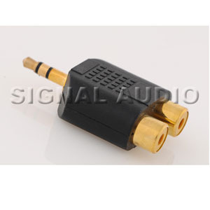 מחבר 2 כניסות RCA נקבה ל PL STEREO mini | קנה בסיגנאל מעבדות