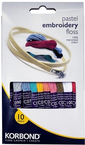 סט 10 חוטי ריקמה KORBOND, מעורב צבעים בהירים - Korbond - תפירה/ רקמה/ סריגה