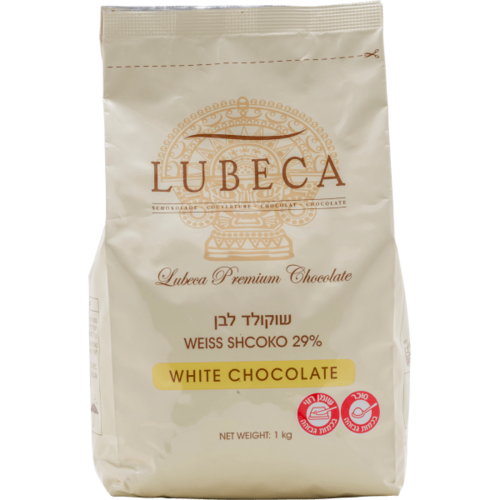 שוקולד לבן לובקה 29% - 1 ק''ג Lubeca White chocolate - Lubeca - שוקולד ...