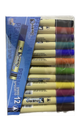 סט 12 טושים פרמננט ראש עגול 70 LINERO - טושים פרמננט / לורדים