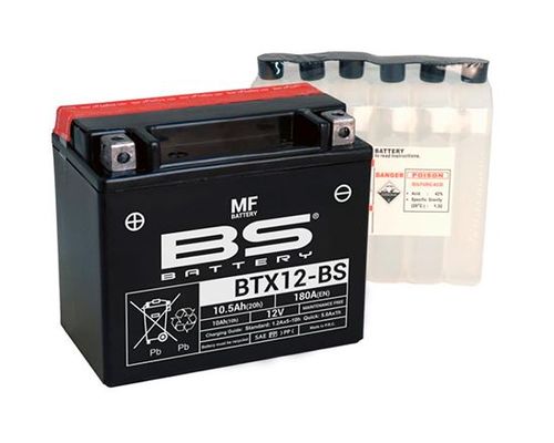 מצבר לאופנוע BT12A-BS אחריות 12 חודשים
