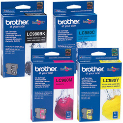 סט 4 ראשי דיו מקוריים LC980 ברדר Brother - Brother - דיו טונר למדפסת