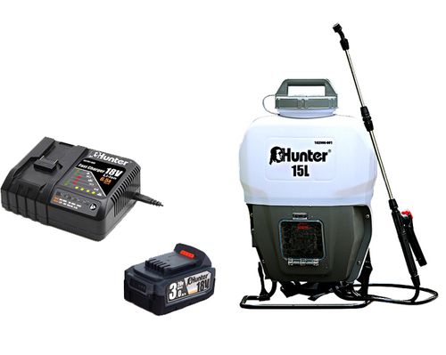 מרסס גב 15 ליטר נטען 18V + סוללה 2.5AH Hunter - Hunter - מרססים נטענים