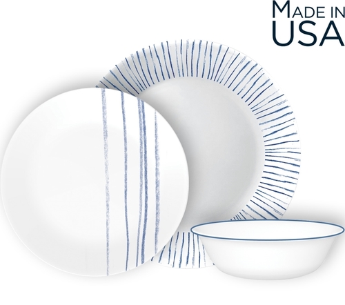 סט 12 חלקים - Botanical Stripes פסים CORELLE - CORELLE - דוגמאות ניו ג ...