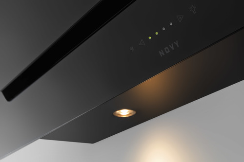 קולט אדים צמוד קיר 75 ס"מ זכוכית שחורה Novy דגם: Vision 7856 - NOVY ...