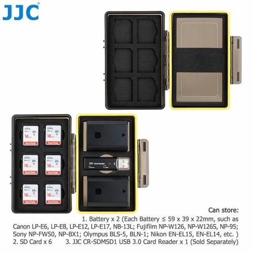 קייס קשיח לכרטיסי זכרון + סוללות - JJC Memory Card Case - 6xSD ...