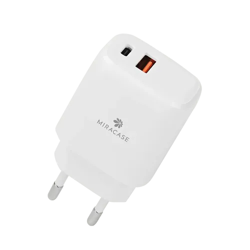 מטען קיר מהיר MIRACASE QC18W+PD20W – טעינה כפולה יעילה
