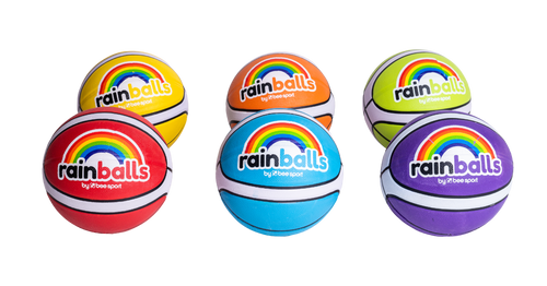 כדורסל גומי RAINBALL צהוב/לבן - מידה 5 - כדורי RAINBALL