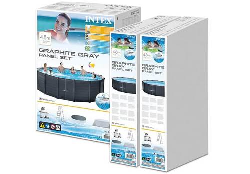 בריכה עגולה INTEX GRAPHITE GRAY PANEL 478X124 דגם 26384