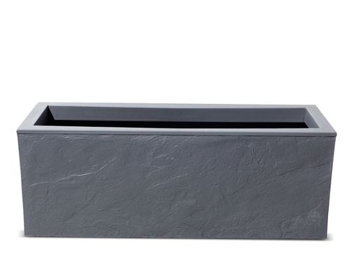 אדנית דמוי אבן | מידות 79.5X29.5X29.5 | אפור כהה | אייל לבית ולגן