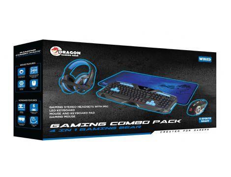 ערכת גיימינג Dragon Gaming Combo Pack שחור/כחול - - מקלדות גיימינג