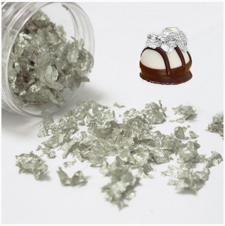 פתיתי כסף לקישוט Edible silver flakes - קישוטי כסף וזהב