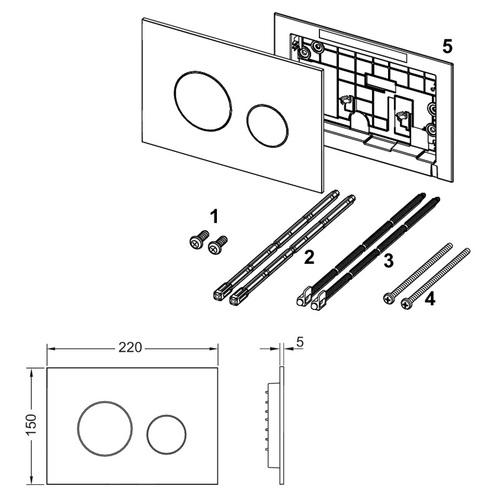 לחצן למיכל הדחה סמוי דיוה - ניקל 9240921 TECE LOOP