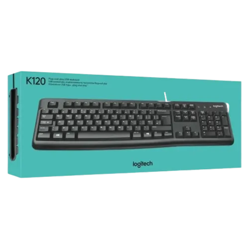 מקלדת חוטית Logitech K120 USB שחור - Logitech - מקלדות