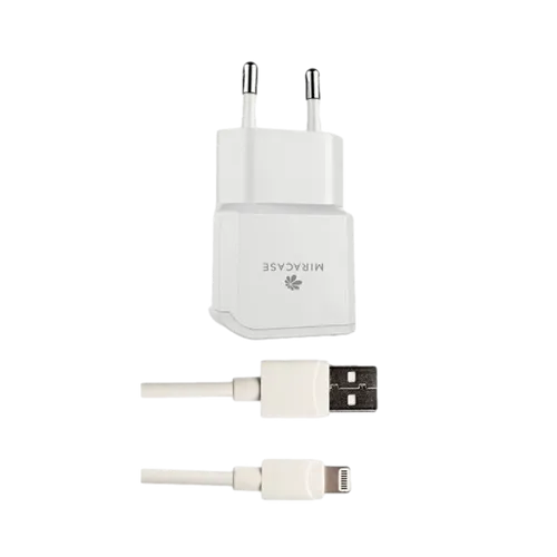 מטען קיר + כבל MIRACASE MWCS240 MFI לבן - - מטענים וכבלים
