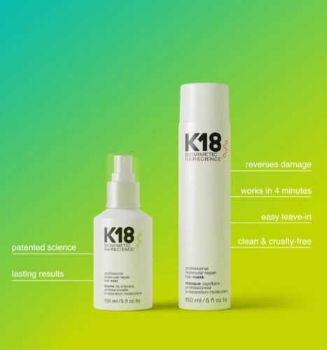 מארז ספרי ומסכה לשיקום מולקולרי של שיער K18 Hair Mist and Mask Kit