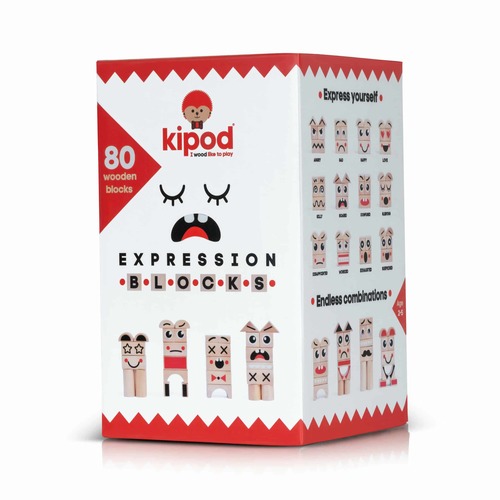 קוביות עץ - קוביות רגשות (80 חלקים!) מבית KIPOD