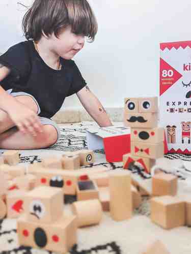 קוביות עץ - קוביות רגשות (80 חלקים!) מבית KIPOD