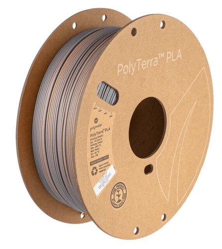 פילמנט משולב כתום-אפור 1 ק"ג 1.75 מ"מ - PolyTerra Dual PLA Grey-Orange