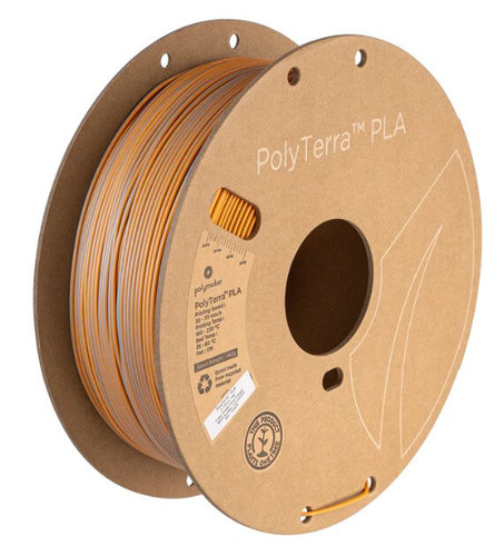 פילמנט משולב כתום-אפור 1 ק"ג 1.75 מ"מ - PolyTerra Dual PLA Grey-Orange