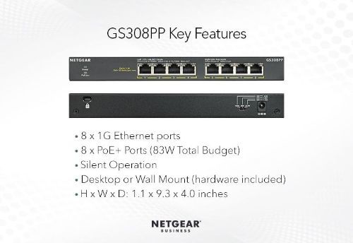 רכזת רשת / ממתג Netgear Gs308pp
