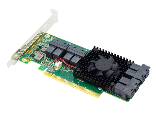 PCIe 3.0 x16 8x SFF-8643 NVMe SSD Adapter Card Plug-in-play LR LINK - כרטיסי רשת לפתרונות NVME