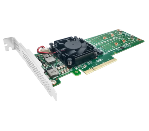 PCIe 3.0 x8 4 x M.2 NVMe SSD Adapter Card Low profile LR LINK - כרטיסי ...