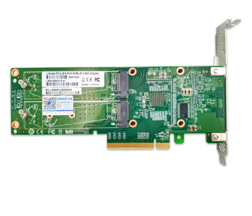 PCIe 3.0 x8 4 x M.2 NVMe SSD Adapter Card Low profile LR LINK - כרטיסי ...